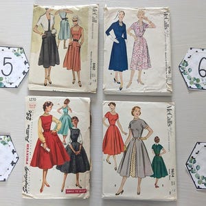 1950s Vintage Sewing Pattern Butterick6713 8615 4878 Vogue 4785 4867 ...