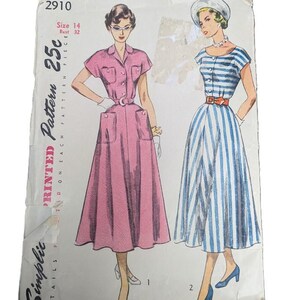 1940s/50s Vintage Sewing Pattern Simplicity 4117 4946 1212 4784 1230 ...