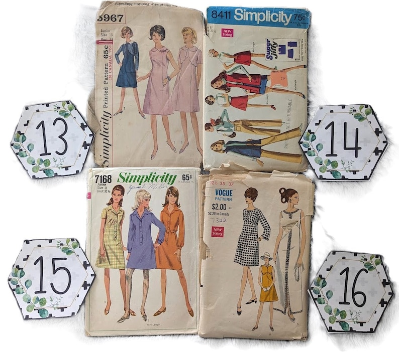 1960s Vintage Sewing Pattern Mccalls 9374 6276 7159 9421 Simplicity ...