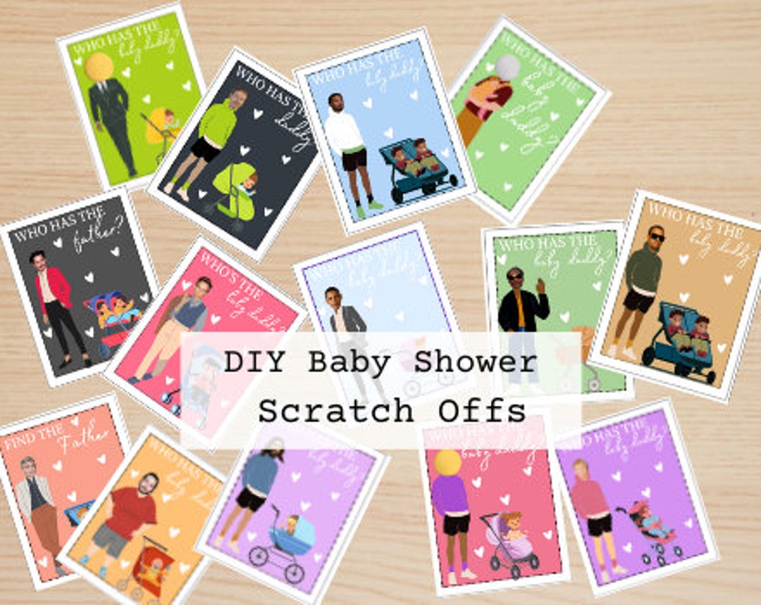 Editable Find the Baby Daddy Scratch off Baby Shower Game - Etsy