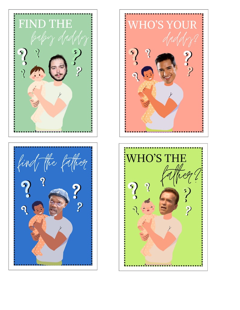 Editable Baby Shower Find the Father Scratch off Ticket Print From Home ...