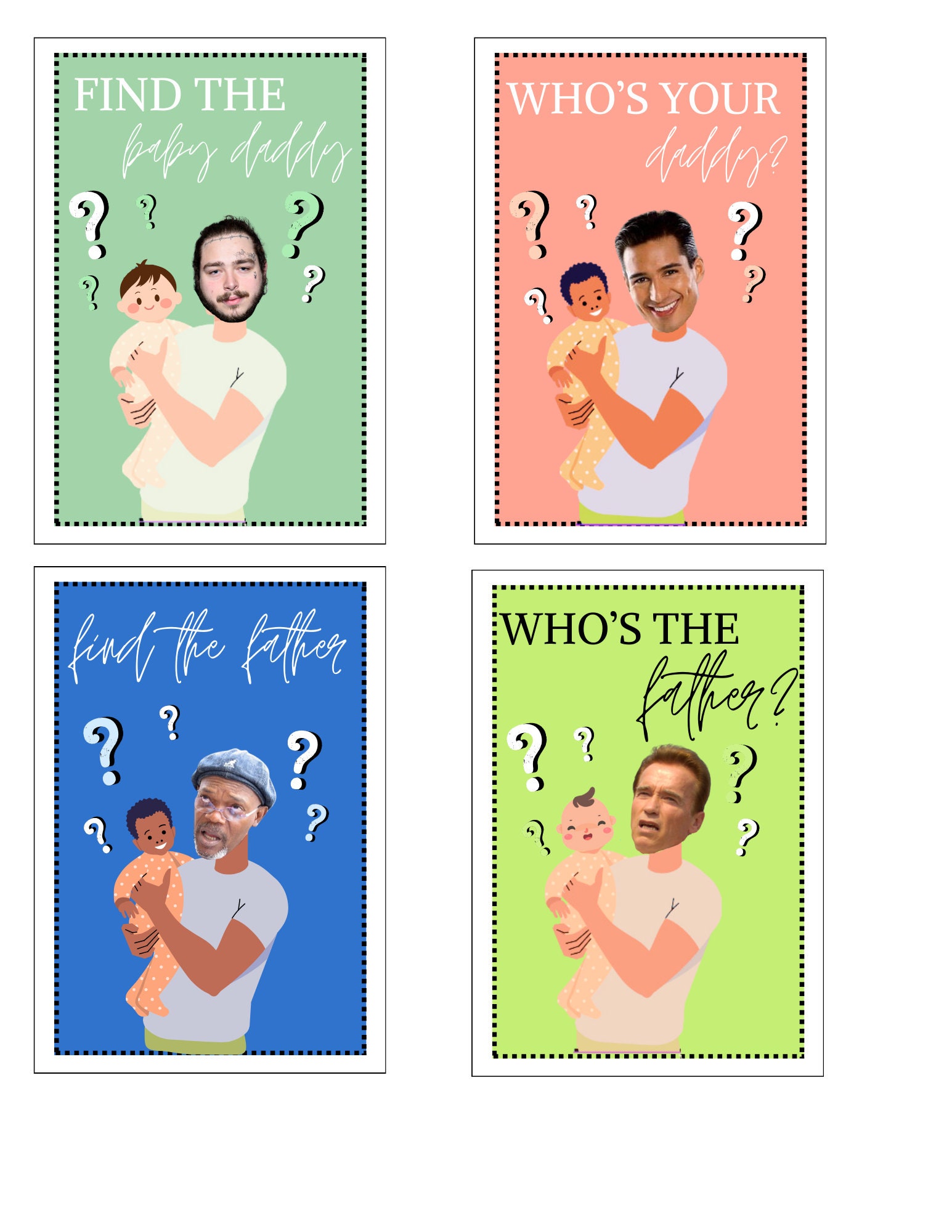 Editable Baby Shower Find the Father Scratch off Ticket Print From Home ...