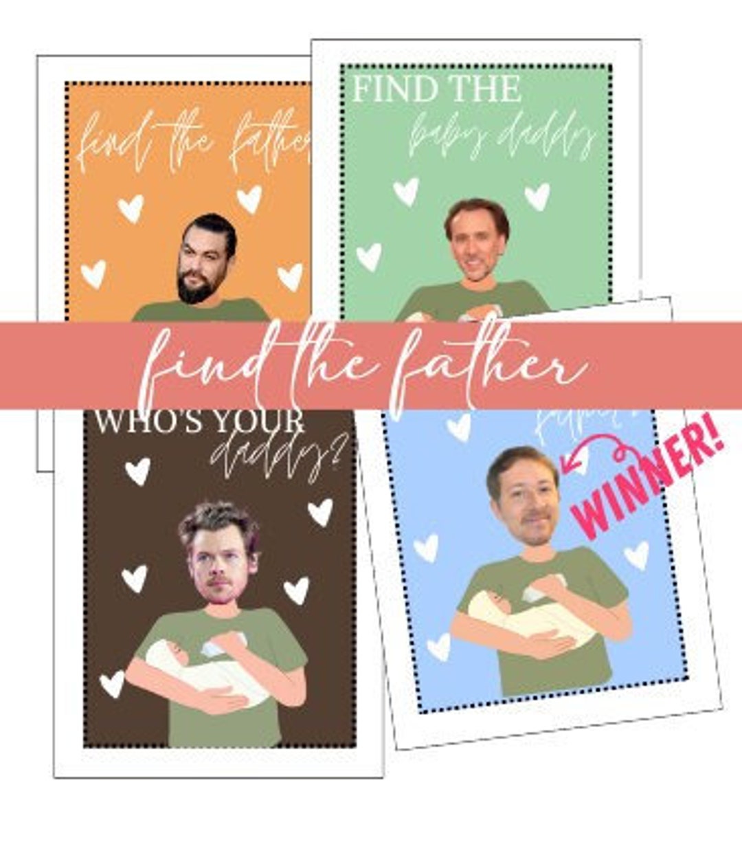 Editable Baby Shower Find the Father Scratch off Ticket Print From Home ...