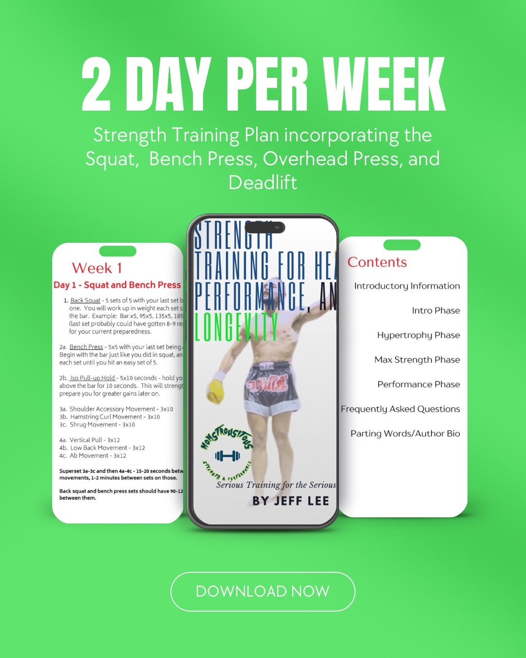 2 Day per Week Fitness Strength Training Guide Athletic Performance ...