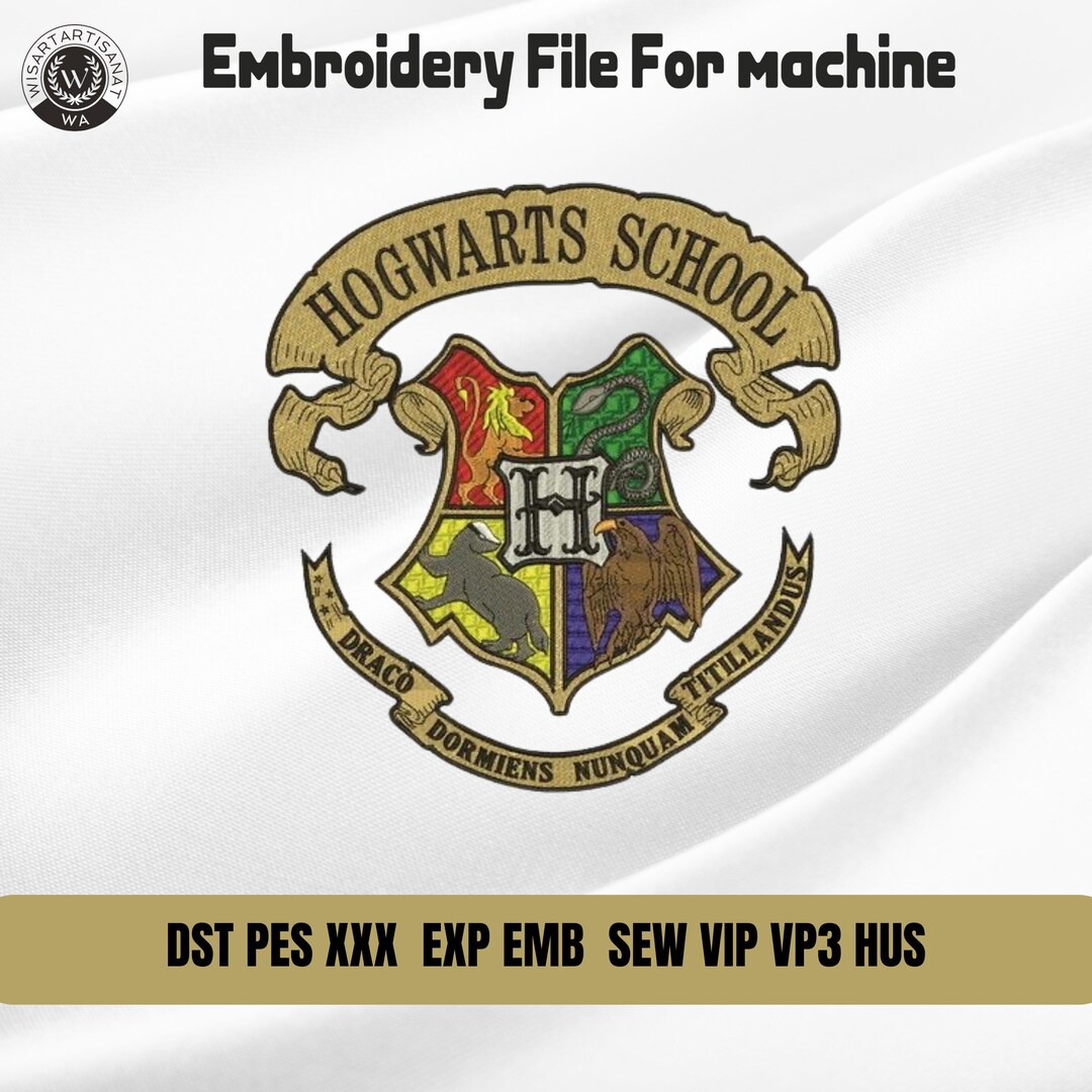 Hogwarts School Embroidery : Harry Logo Machine Embroidery, Harry ...