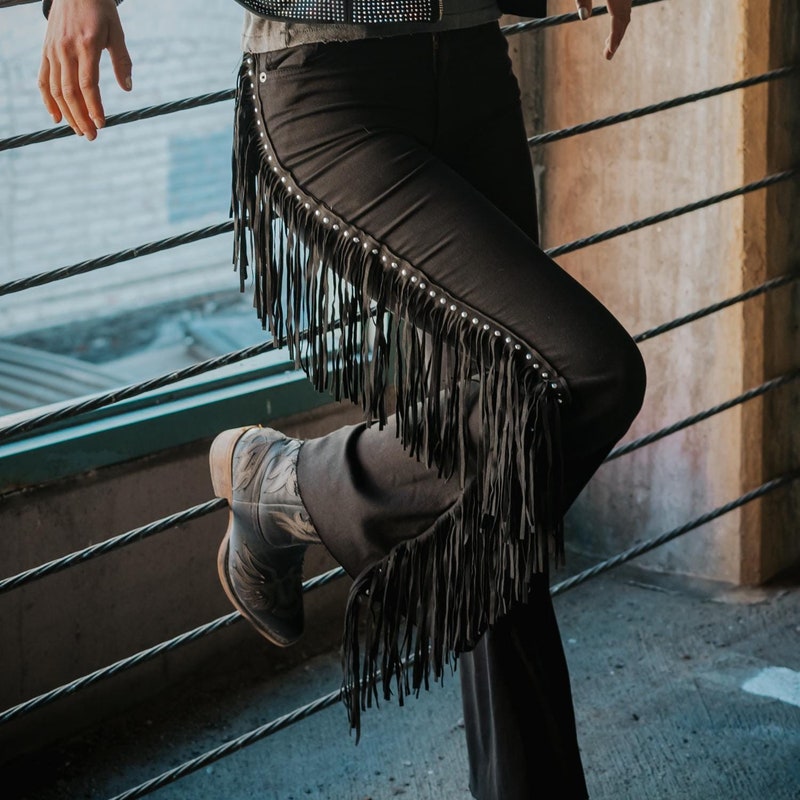 Western Pants With Fringes - Etsy