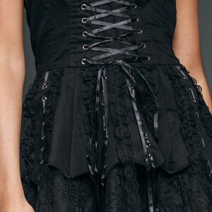 Goth Mini Dress With Corset Lacing- Gothic Dress - Pirate Dress - Emo ...