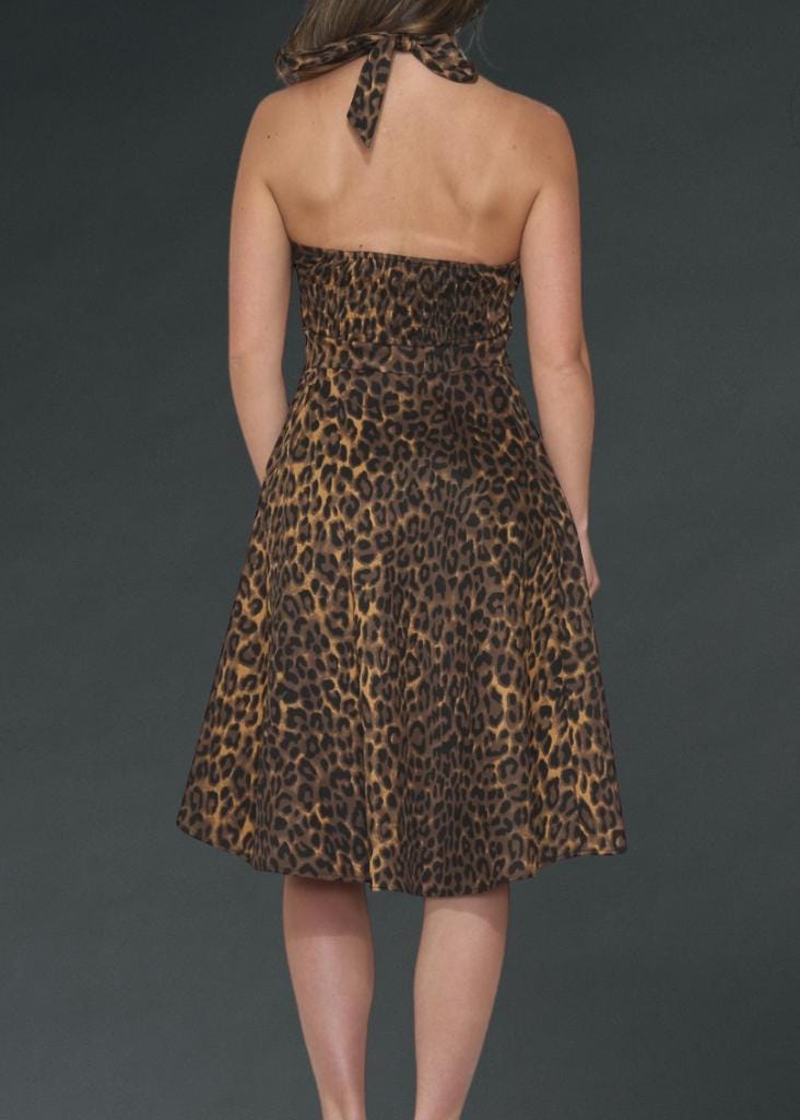 Leopard Print Pinup Dress - Animal Print Pinup Dress - Retro Animal ...