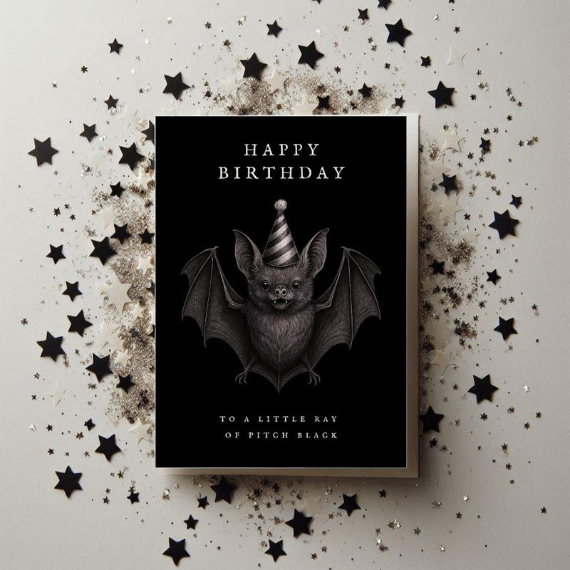 Goth Skull Birthday Card - Etsy