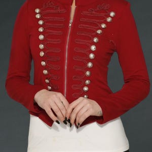 Gothic Red Military Jacket Military Style Jacket Gothic Button Jacket ...