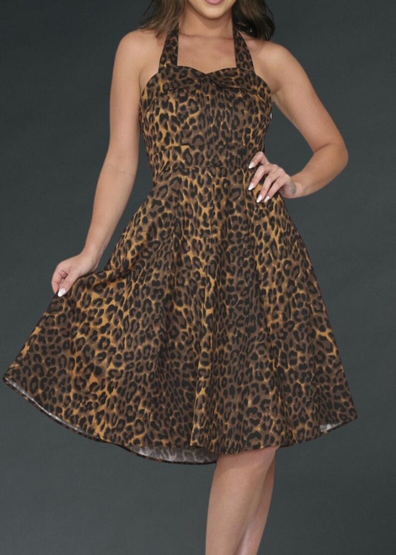Leopard Print Pinup Dress - Animal Print Pinup Dress - Retro Animal ...