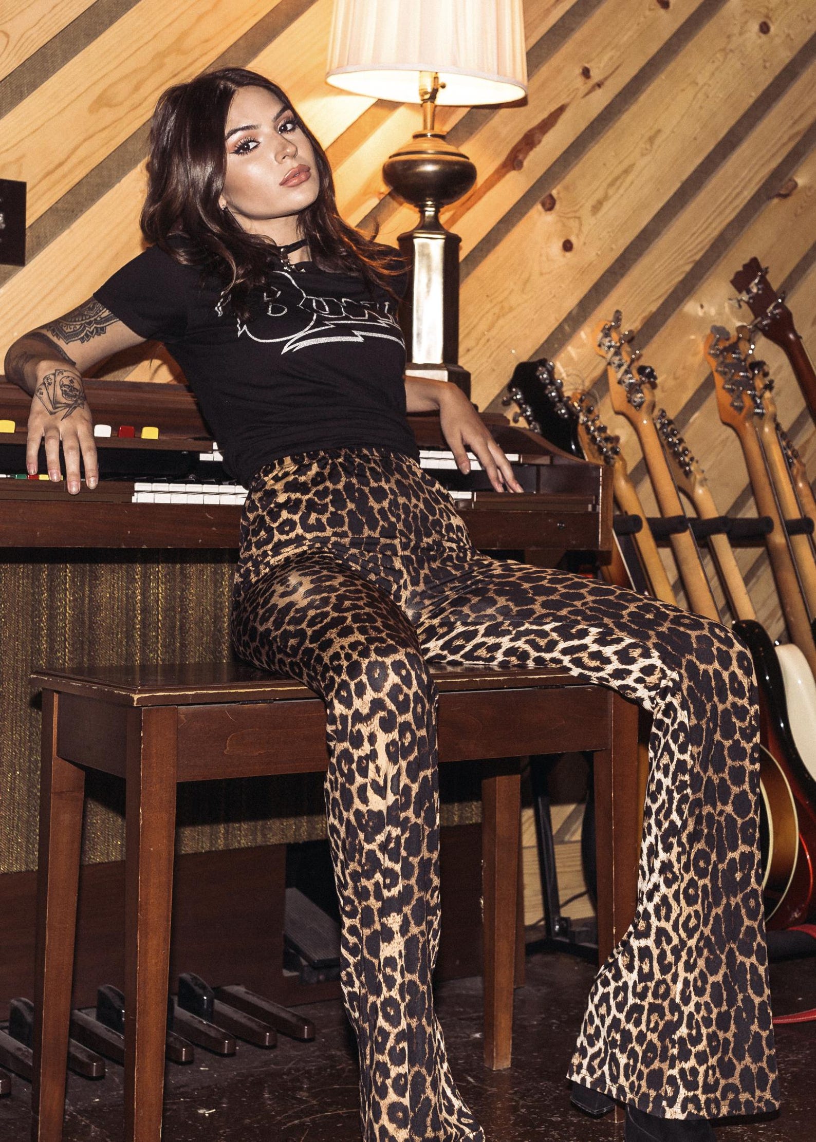 Leopard Print Bell Bottoms High Waisted Animal Print Flare Pants 70s ...