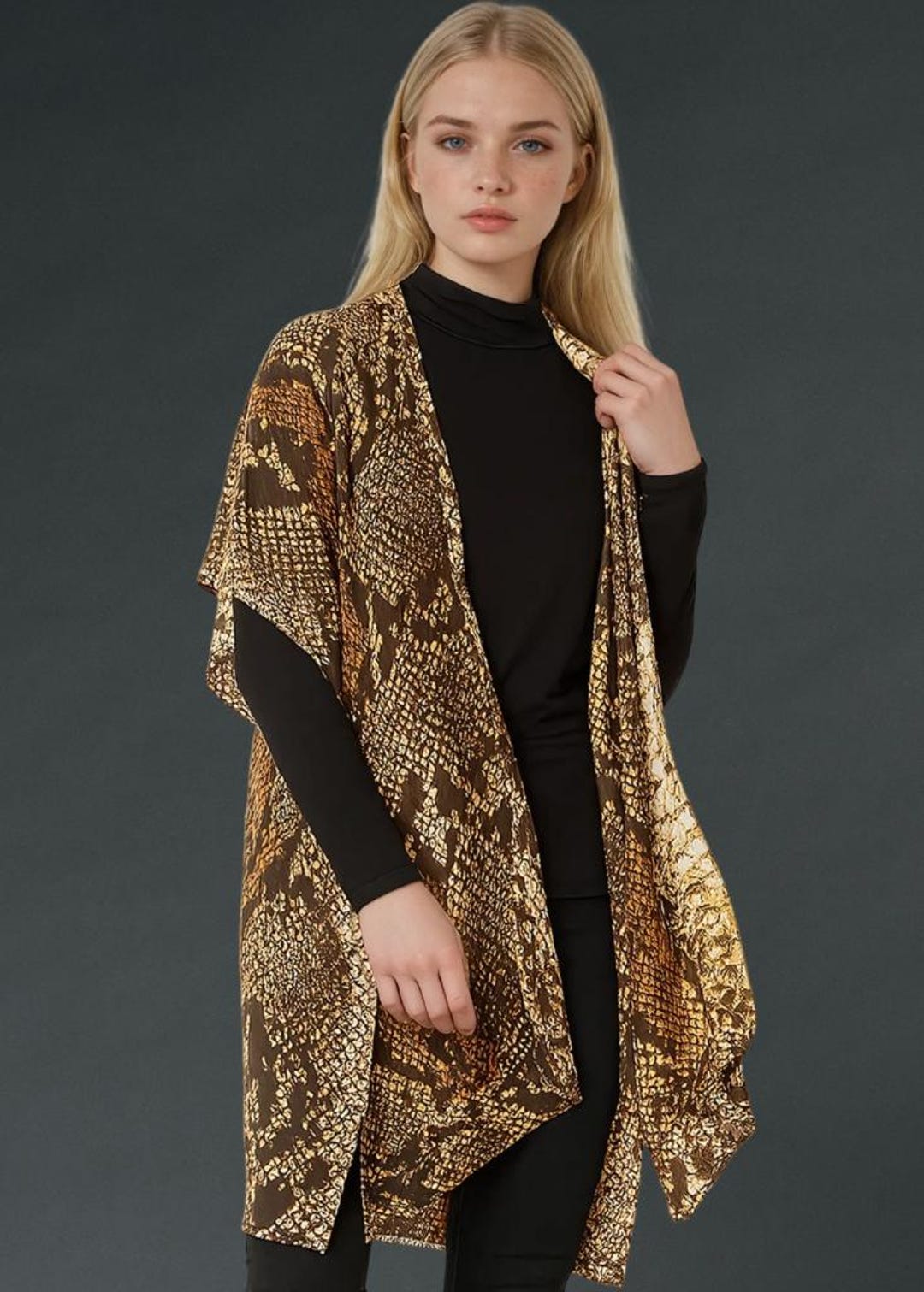 Snake Print Kimono -snakeskin Animal Print Cardigan - Boho Kimono Cover ...