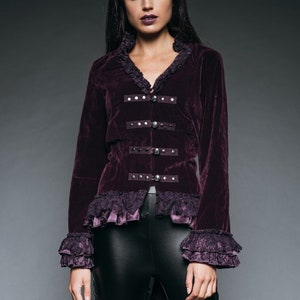 Purple Velvet Steampunk Tail Jacket With Back Lacing - Velvet Tailcoat ...