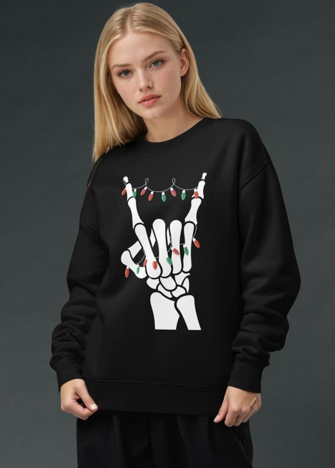 Heavy Metal Christmas Sweater - Skeleton Christmas Sweater - Skull XMAS ...