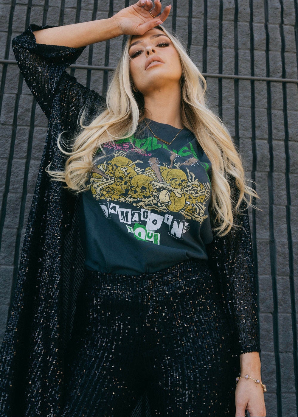 Black Sequin Kimono Black Sequin Duster 70s Sequin Open Front Cardigan ...