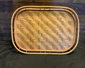 Vintage Bamboo Serving Trays - Etsy