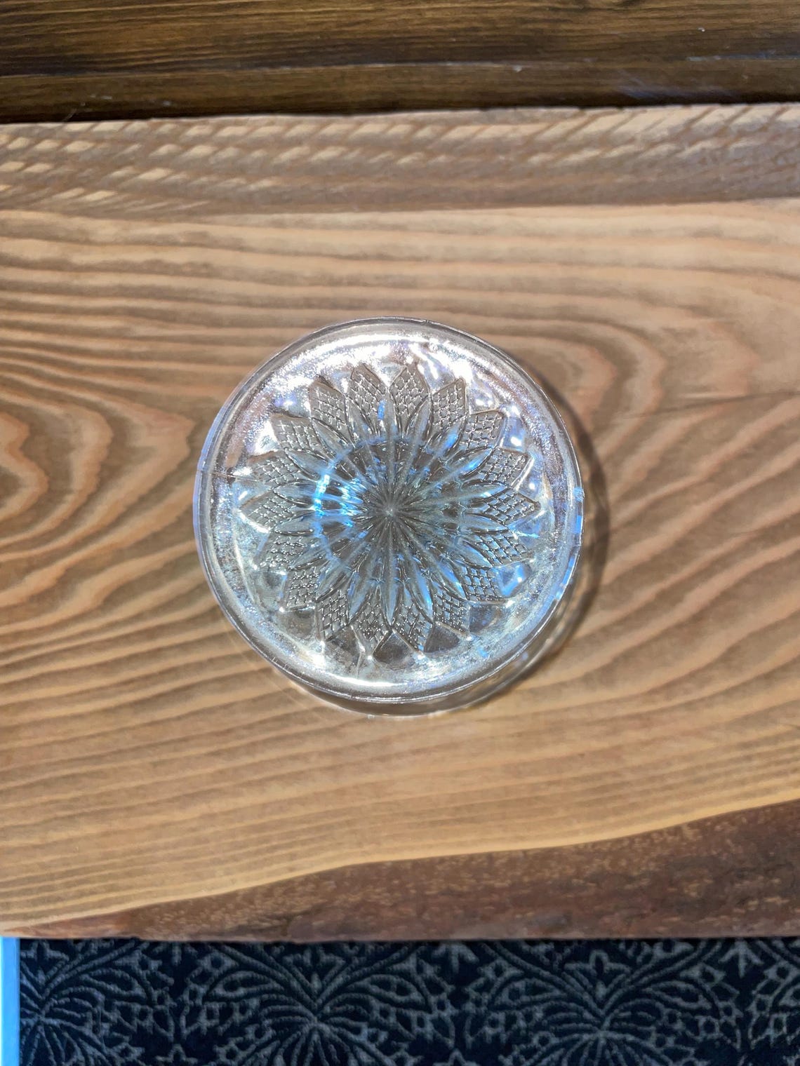 Vintage Indiana Glass Blue Windsor Cane and Button Pattern Divided Dish ...