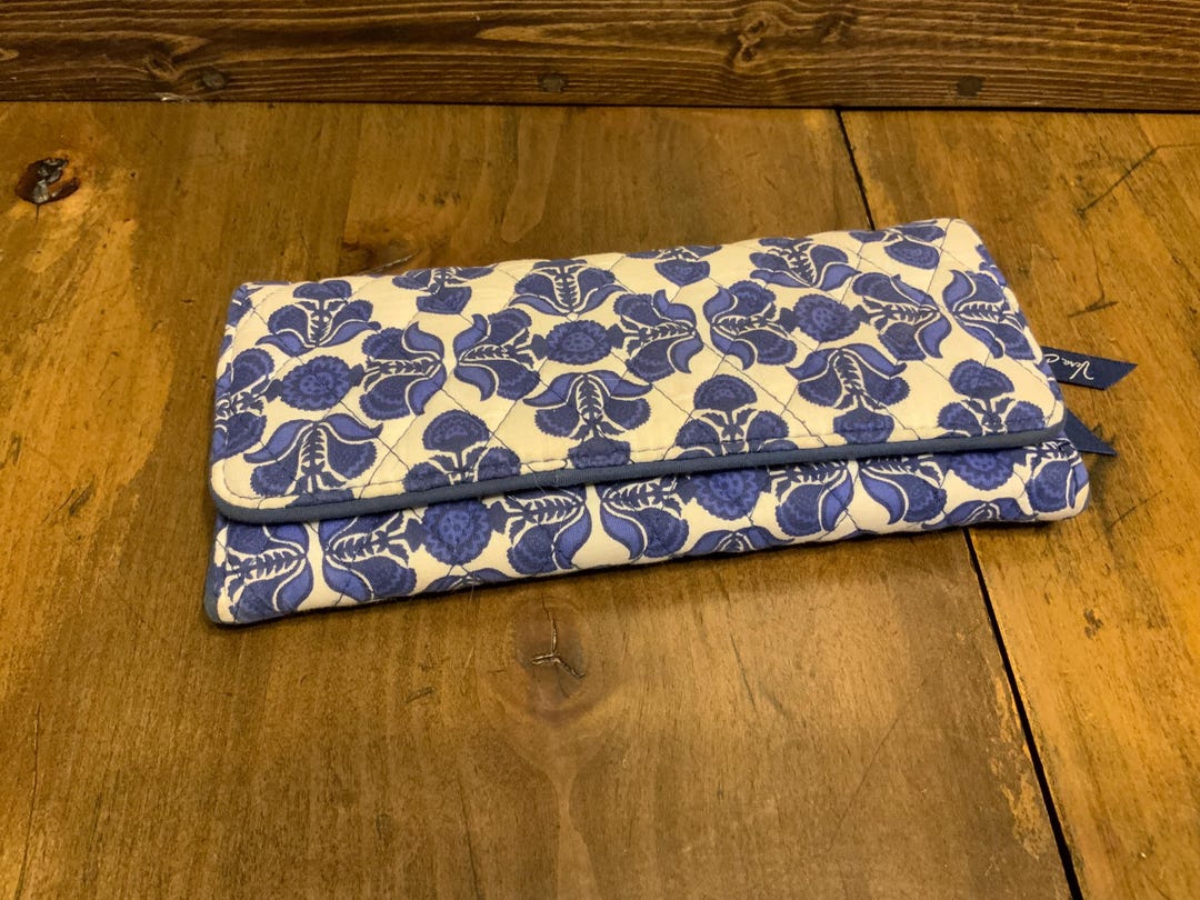 Vera Bradley Cobalt Tile Trifold Wallet - Etsy