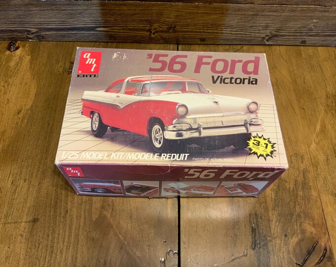 AMT Ertl 1/25 Model “56 Ford Victoria Model Car Kit, Open Box- Complete ...