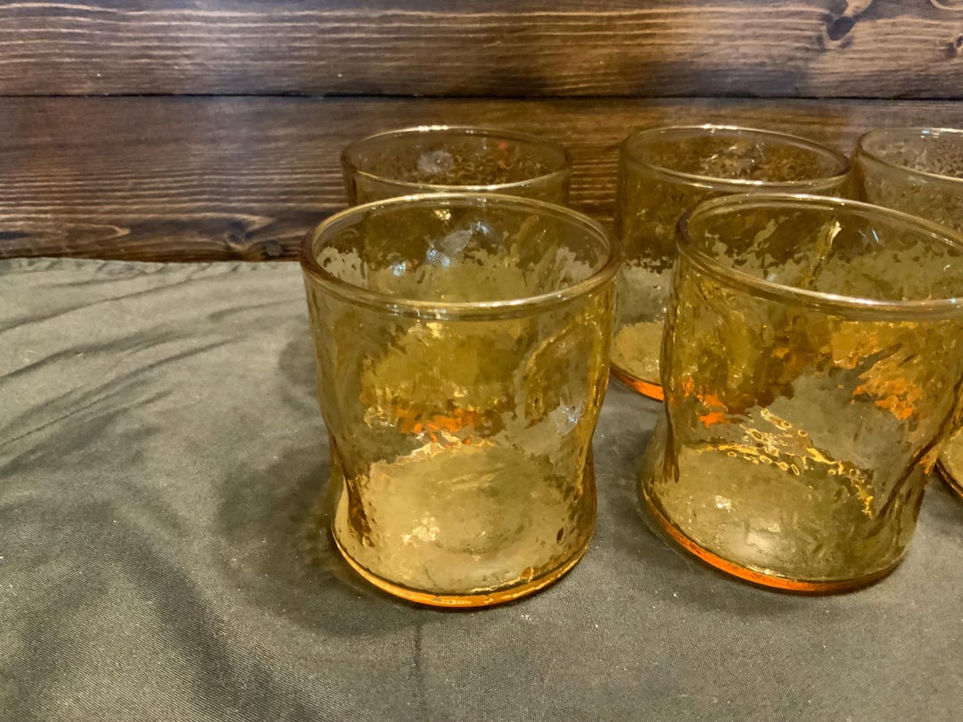 1970’s Golden Yellow Drinking Glasses, Set of 6 - Etsy