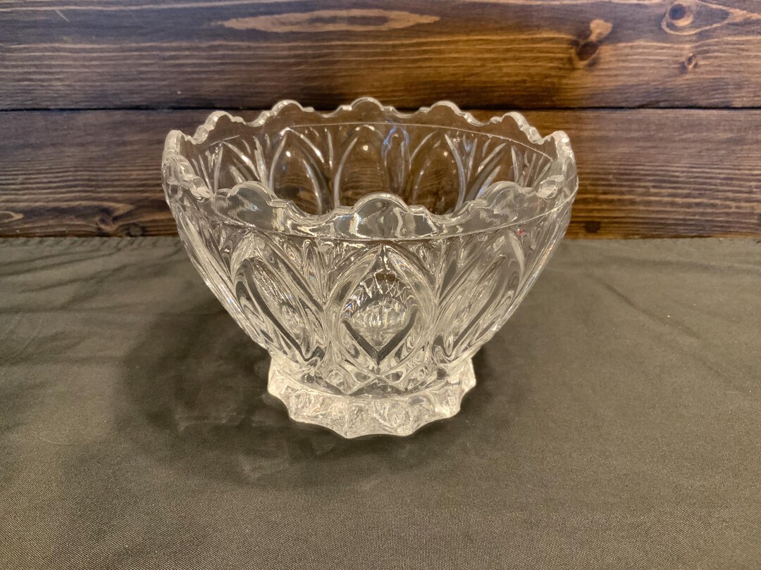 Lead Crystal Footed Bowl, Vintage! - Etsy