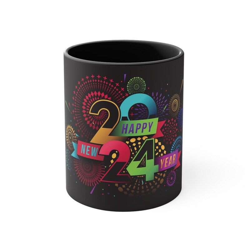 Happy New Year 2024 Multi Color Accent Coffee Mug 11oz - Etsy