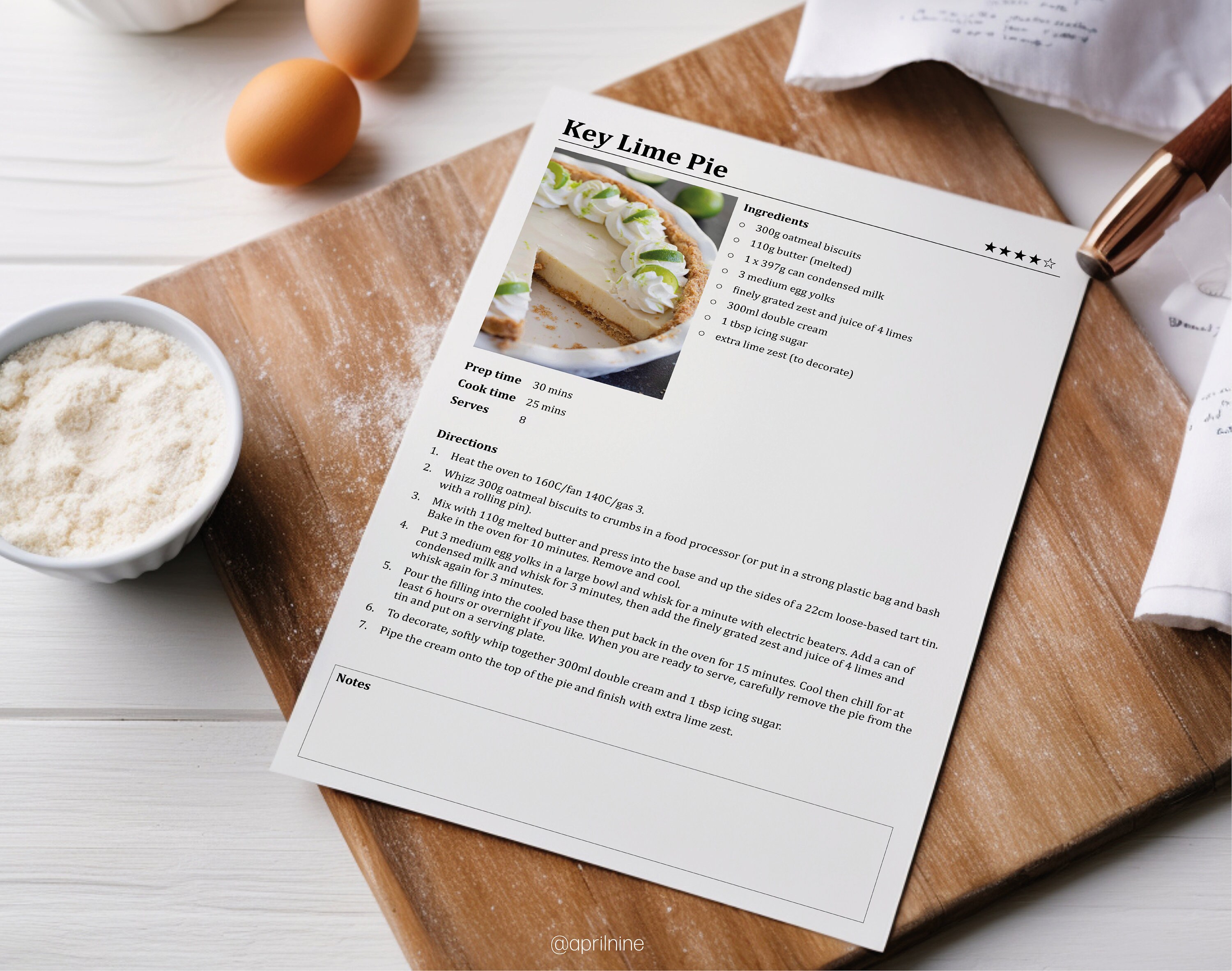 Recipe Pages Template Editable in Word, Google Documents & Apple Pages ...
