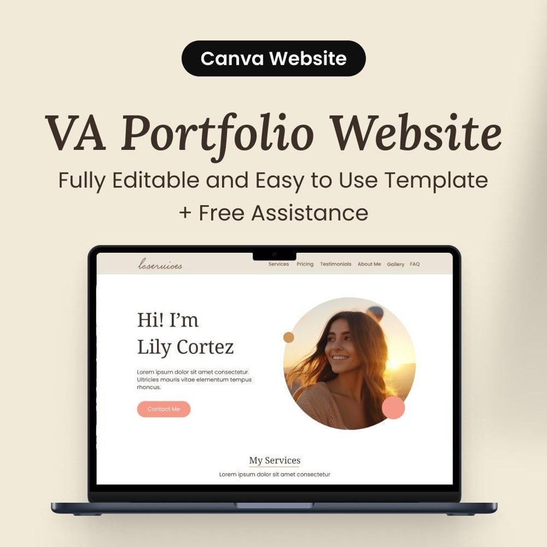 Aesthetic VA Portfolio Website Templatev canva - Etsy
