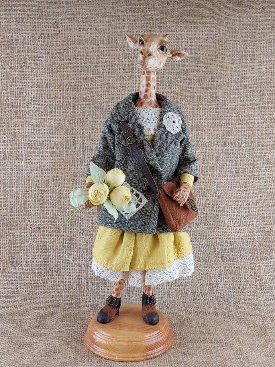 Handmade Polymer Clay Giraffe Toy, Unique Art Decor, New Year's Gift ...
