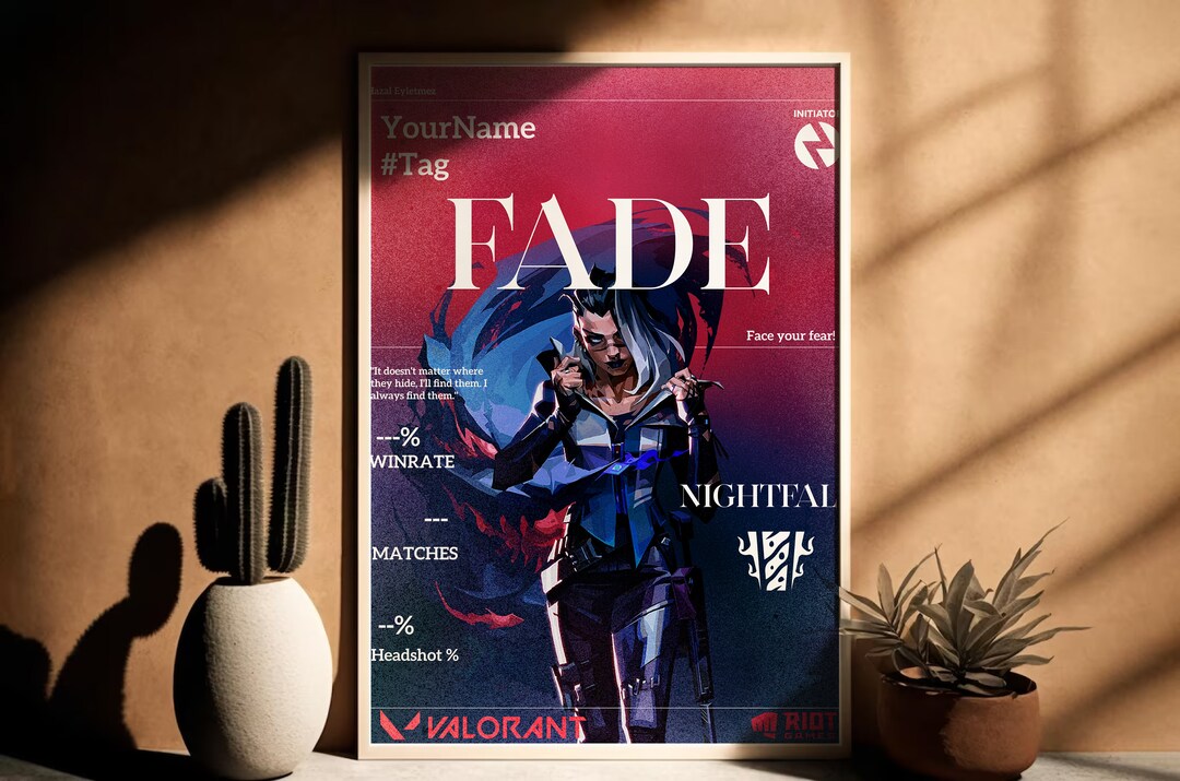 Personalized Fade Poster Valorant Personalized Game Poster, Decor for ...