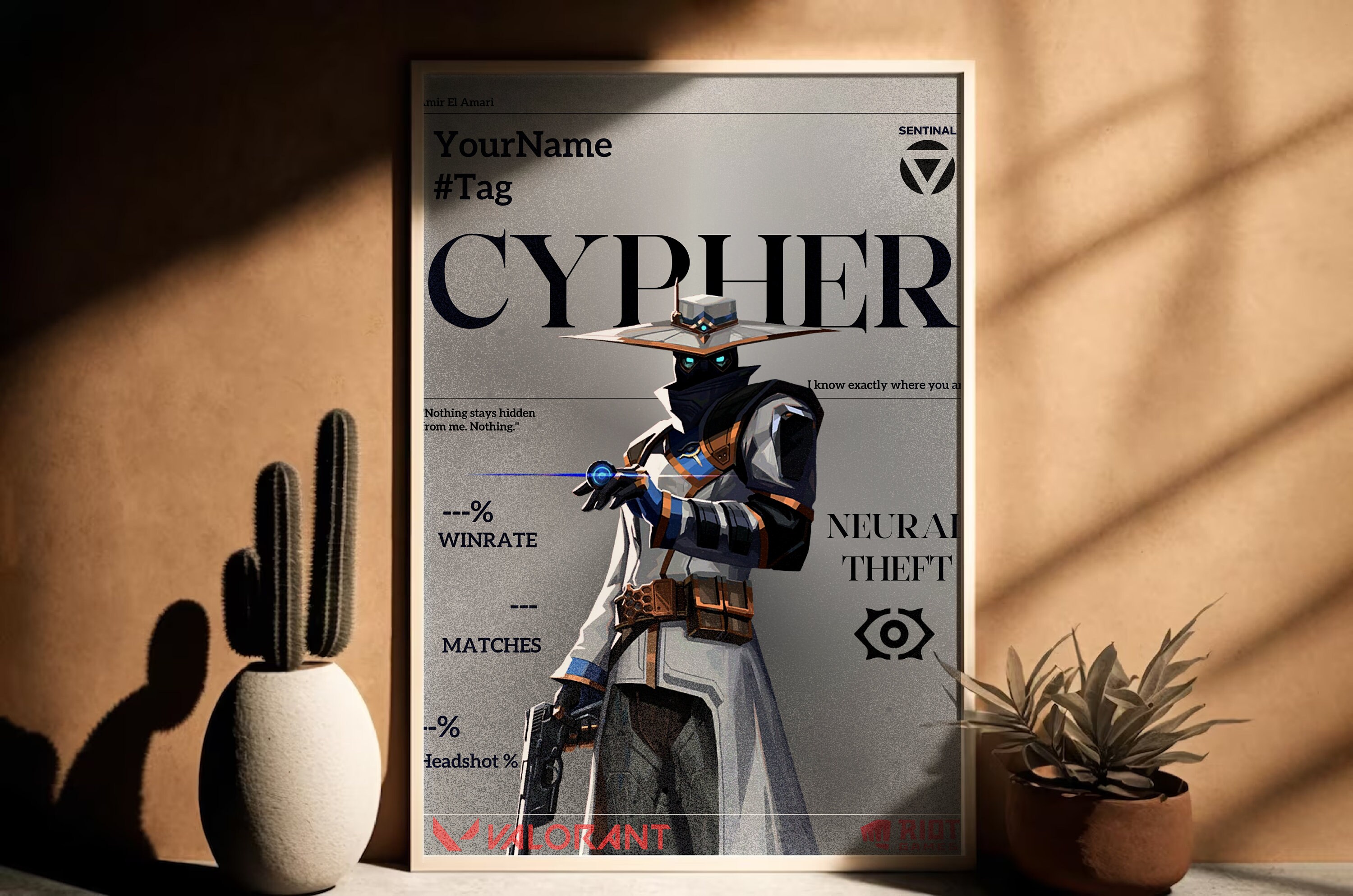 Personalized Cypher Poster Valorant Personalized Game Poster, Decor for ...