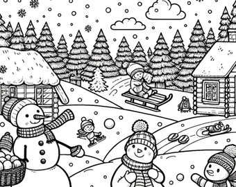Enchanted Winterland - Kids Coloring Page - Single Page - Printable 8.5 ...