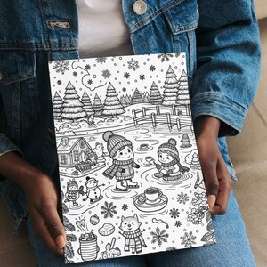 Winter Fun - 5 Unique Pages - Kids Coloring Book - Printable 8.5 X 11 ...