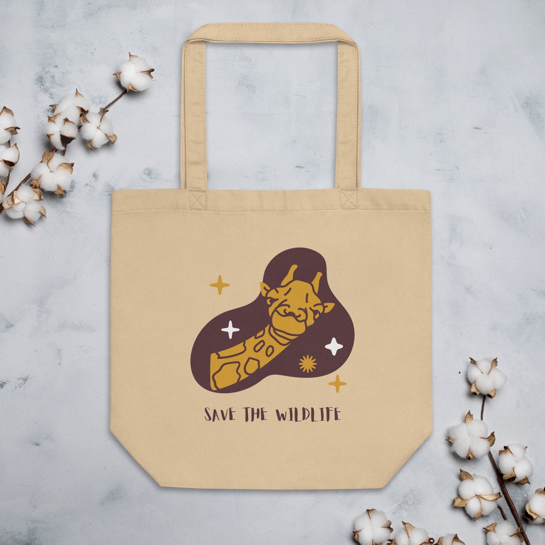Eco-friendly Tote Bag safe the Wildlife Environment Awareness Print ...