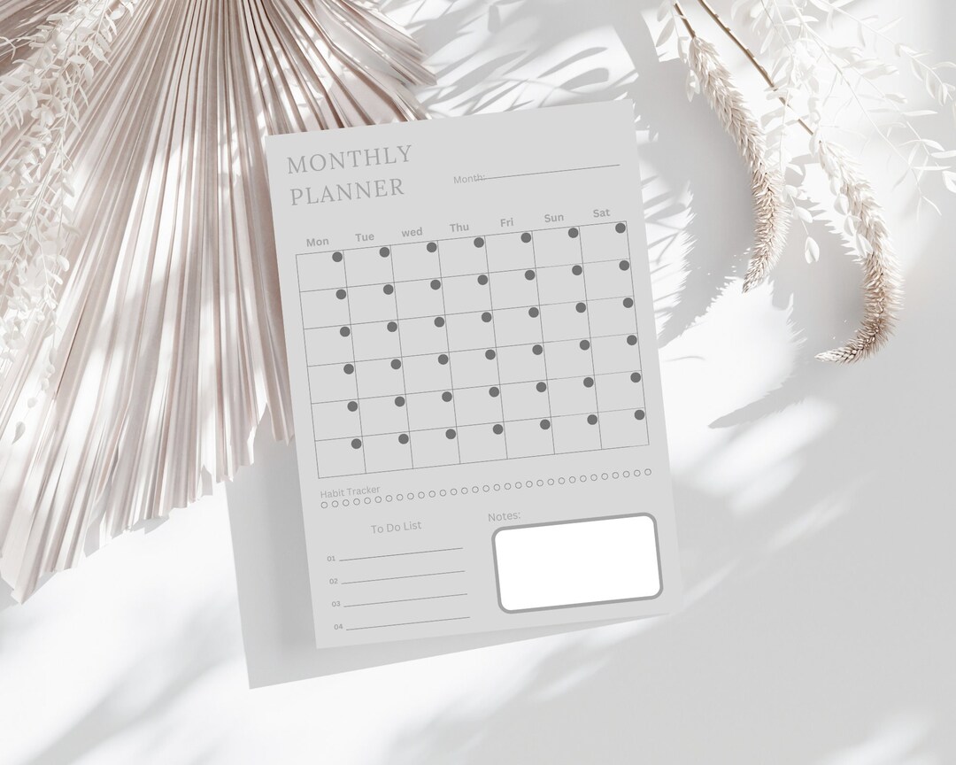 Monthly Planner Printable, Monthly to Do List, Monthly Organizer ...