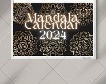 Mandala Coloring Calendar 2024, Mandala Coloring Pages, 2024 Mandala ...
