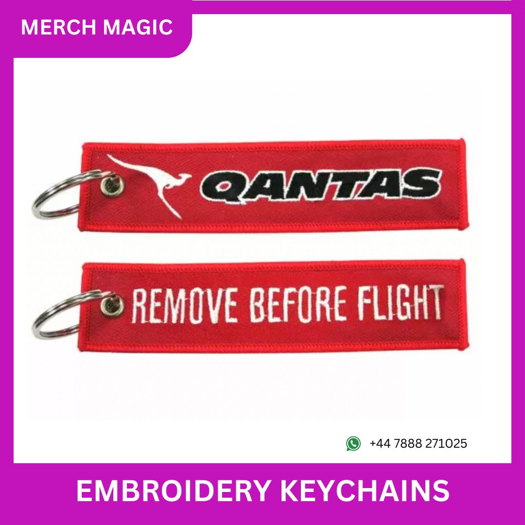 Custom Embroidery Keychains Flight Tags, Remove Before Flight Tags, Jet ...