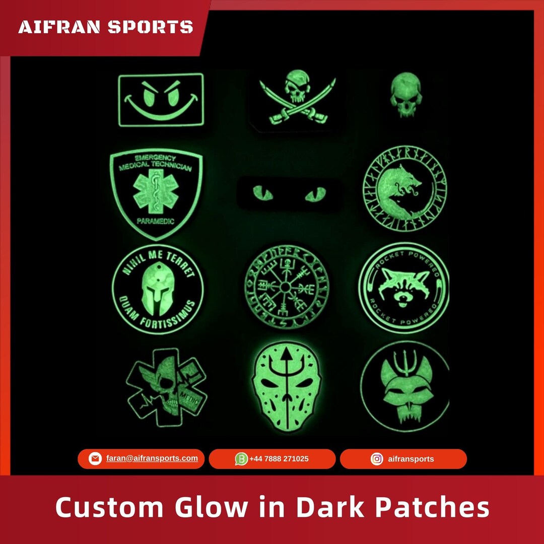 Custom Glow in Dark Patch Custom Florescent Patch, Soft Glow in Dark ...