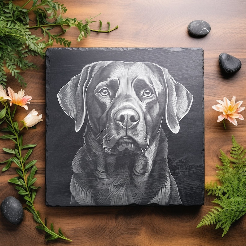 Labrador Retriever Laser PNG Dog Gun Puppy Canine Pet Paw Slate Coaster ...