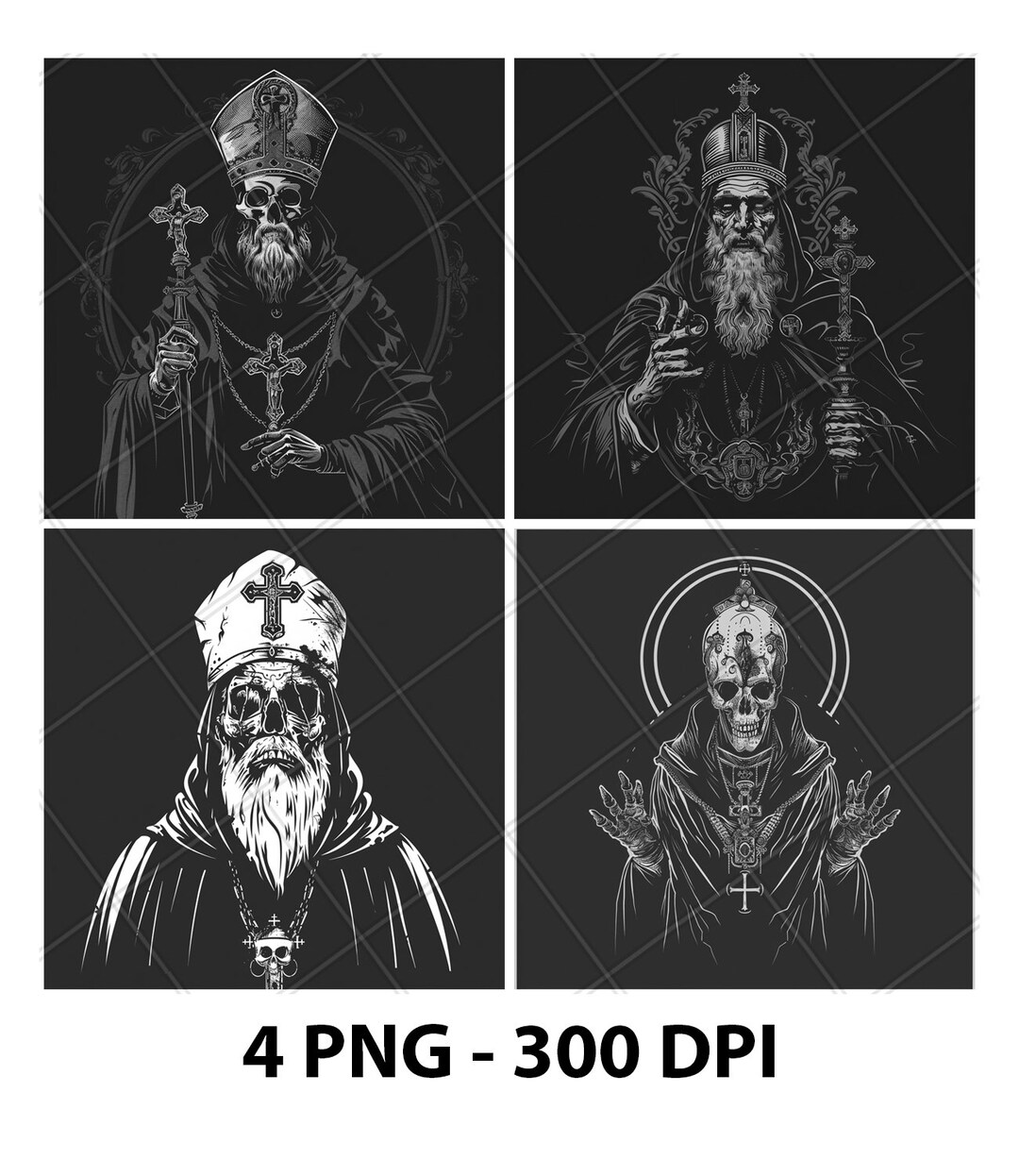 3D Skeleton Priest Laser Engrave File PNG 2D Xtool Slate Coaster Etch ...