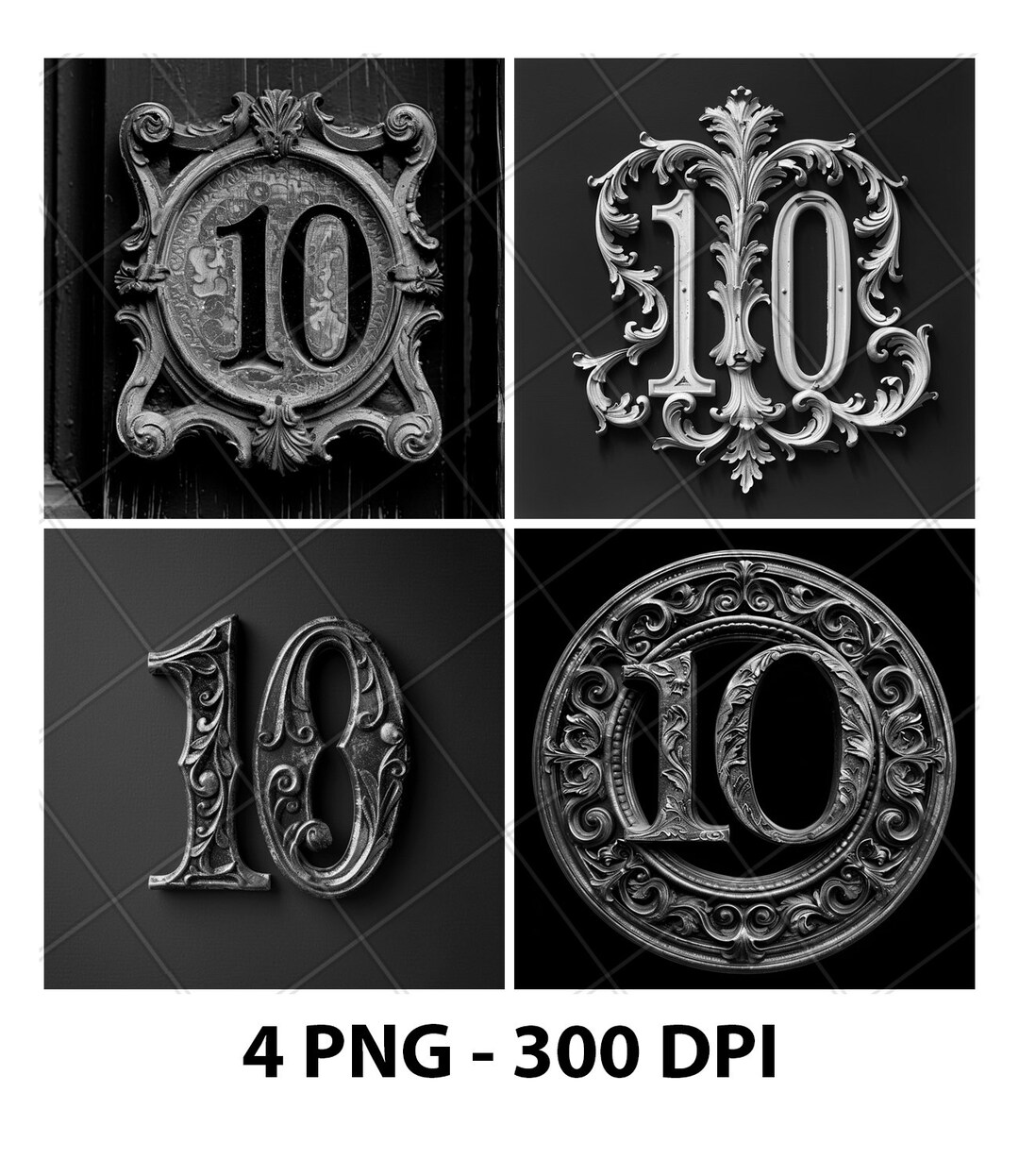 3D Number 10 Laser Engrave File Alphabet PNG 2D Xtool Slate Coaster ...