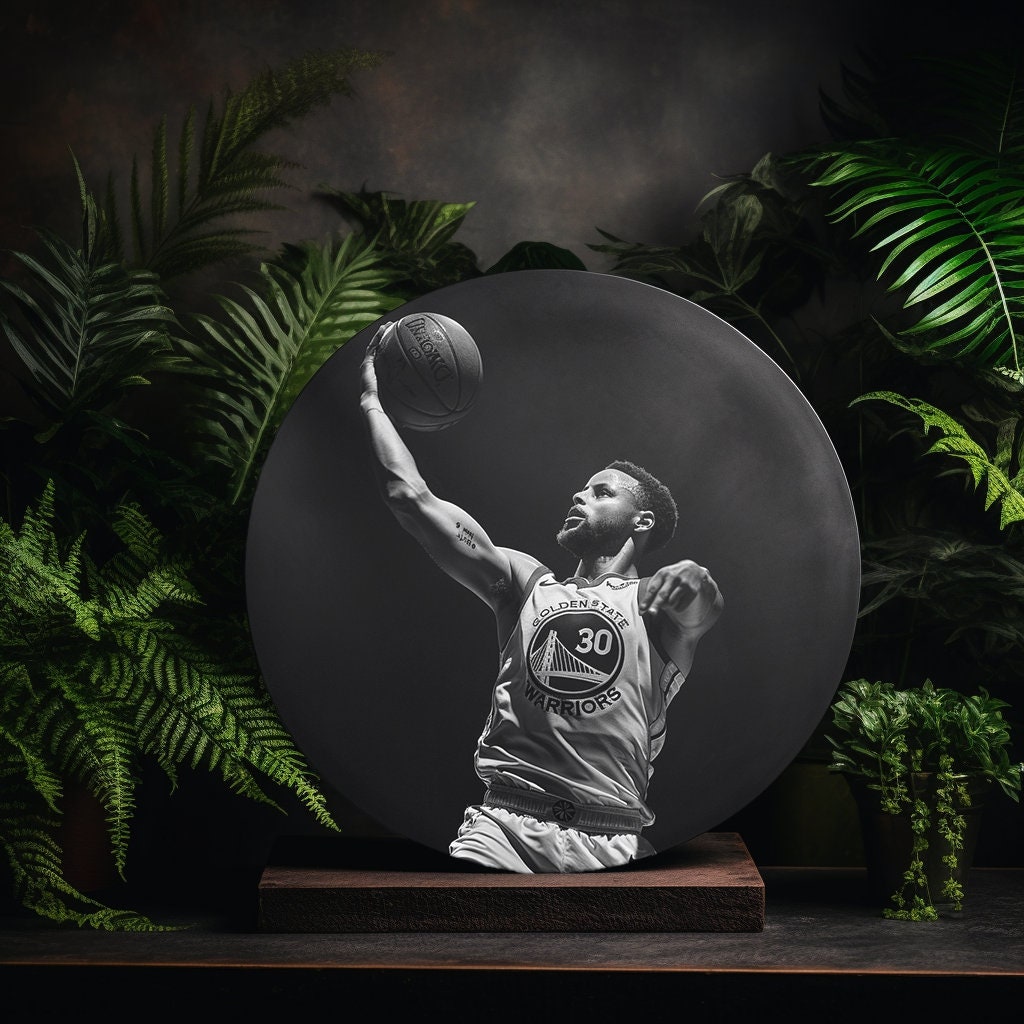 3D Steph Curry Laser Engrave File Basketball PNG 2D Xtool Slate Coaster ...