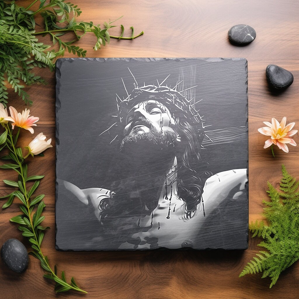 Jesus Christ Crucified at the Cross Laser PNG Engrave File Slate ...