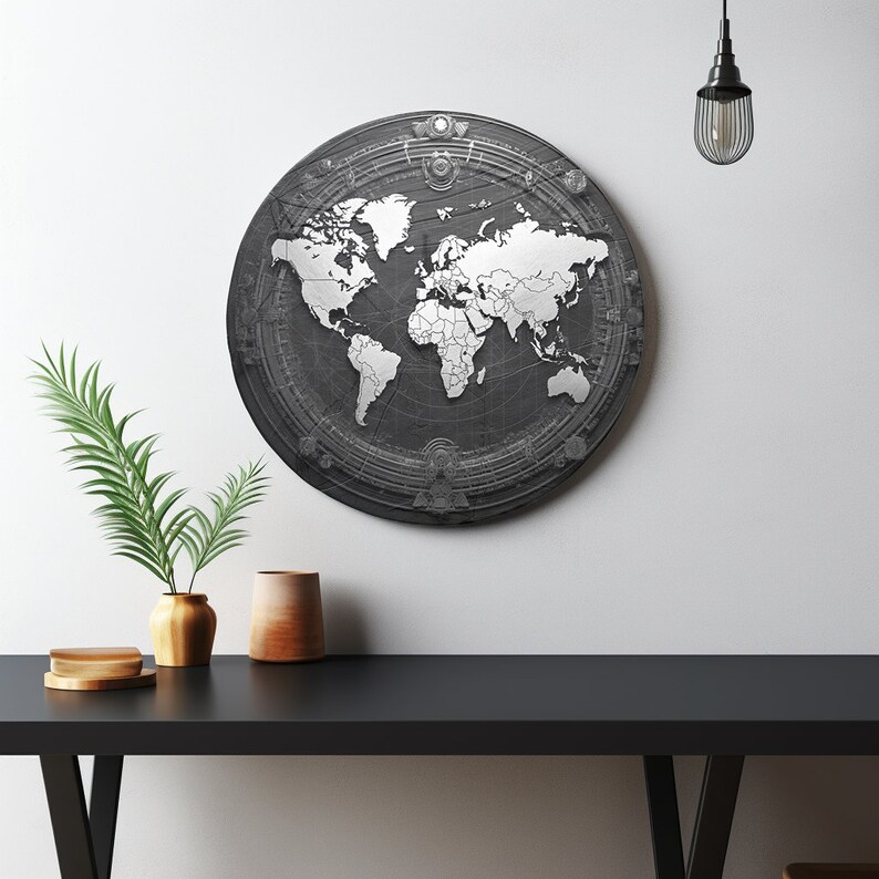World Map Earth Planet Globe Laser PNG File Slate Engrave Coaster Etch ...