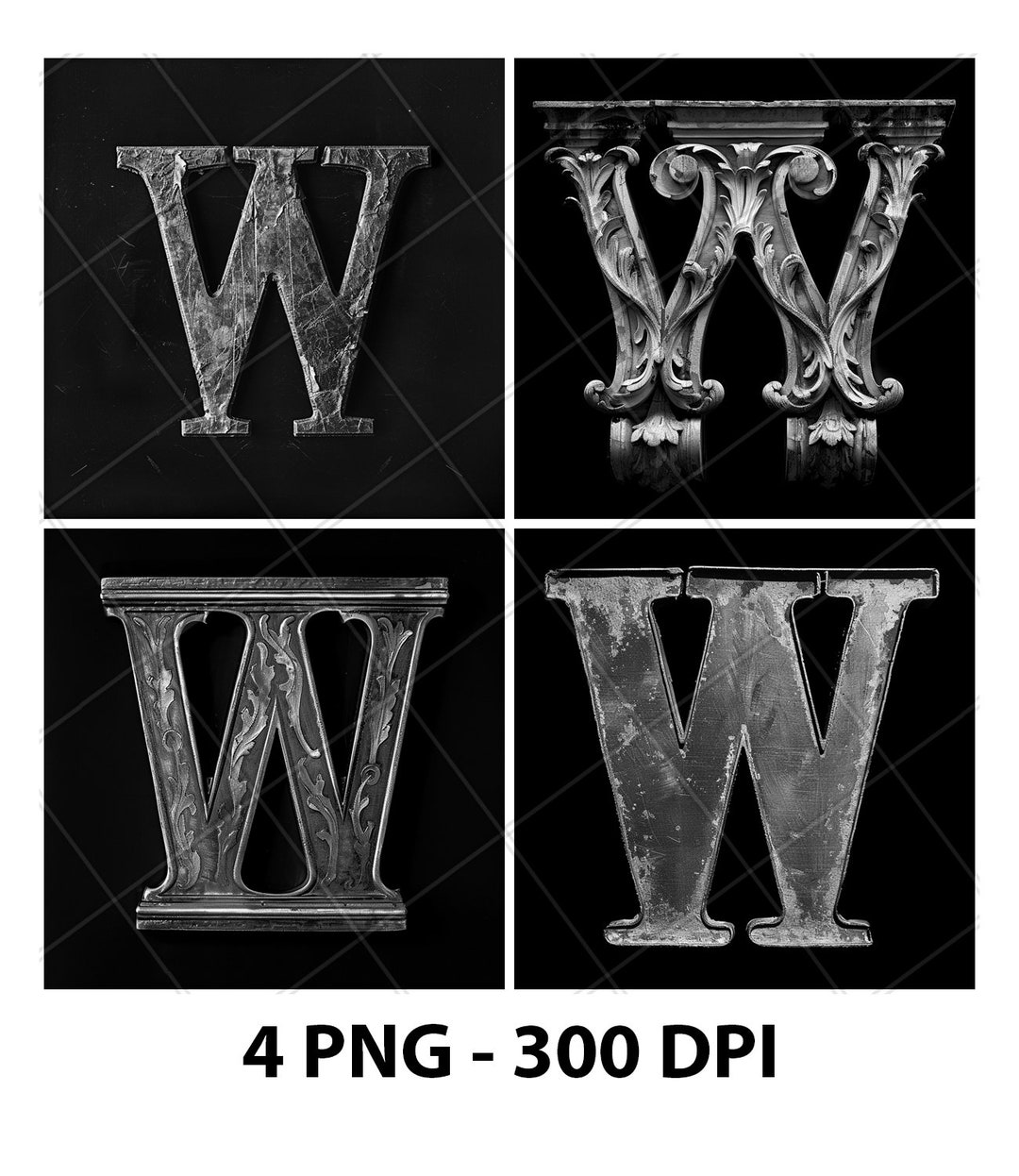 3D Letter W Laser Engrave File Alphabet PNG 2D Xtool Slate Coaster Etch ...