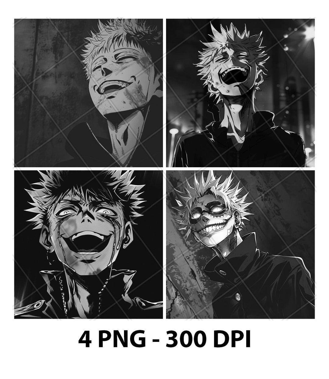 Itadori Sakuna Jujutsu Anime Laser PNG Engrave File Slate Coaster Xtool ...