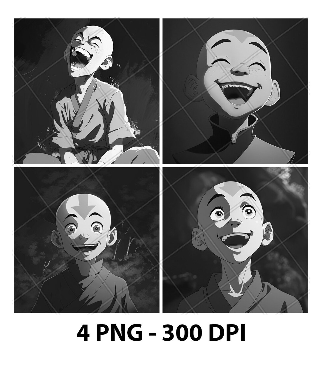 3D Aang Laser Engrave File PNG 2D Xtool Slate Coaster Etch Wood Burn ...