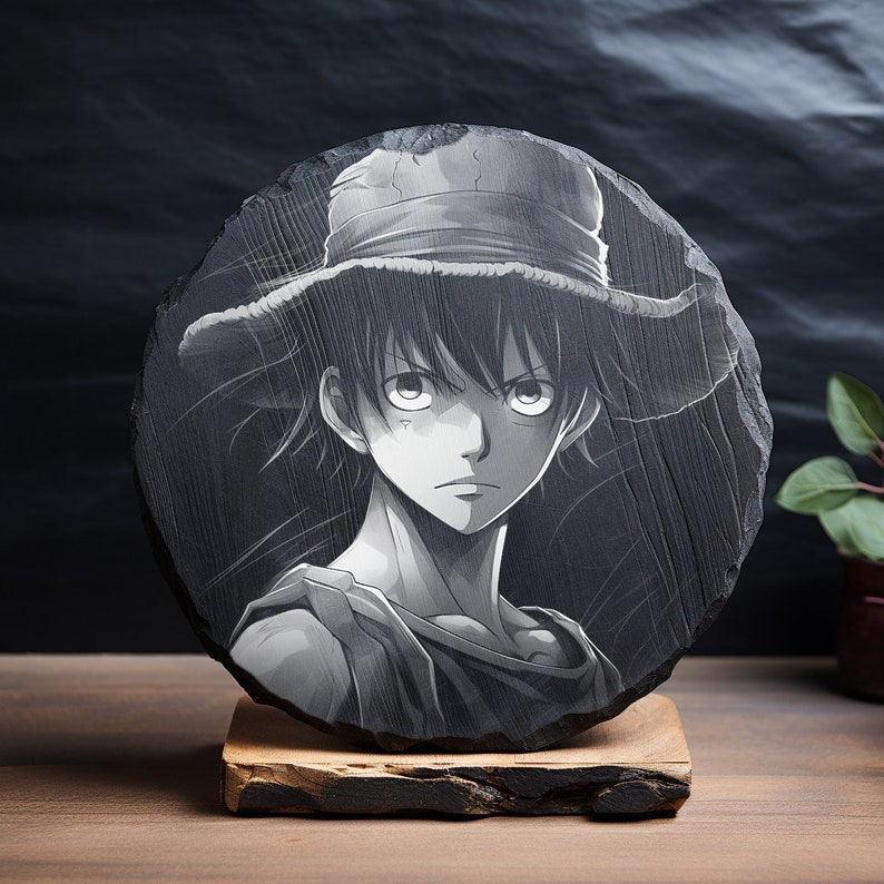 Monkey D Luffy Laser Engrave PNG File 3D One Piece Anime Slate Coaster ...