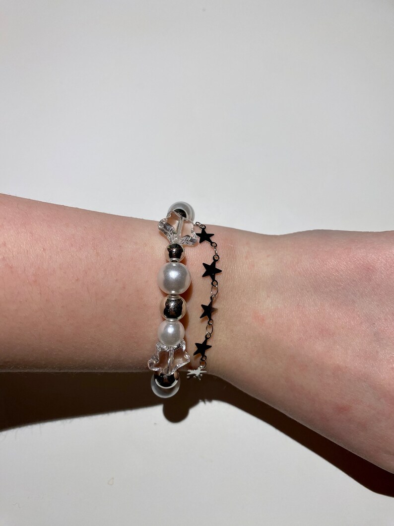 Y2K Star Beaded Charm Bracelet Alt Jewellery Fairycore Punk Stargirl - Etsy